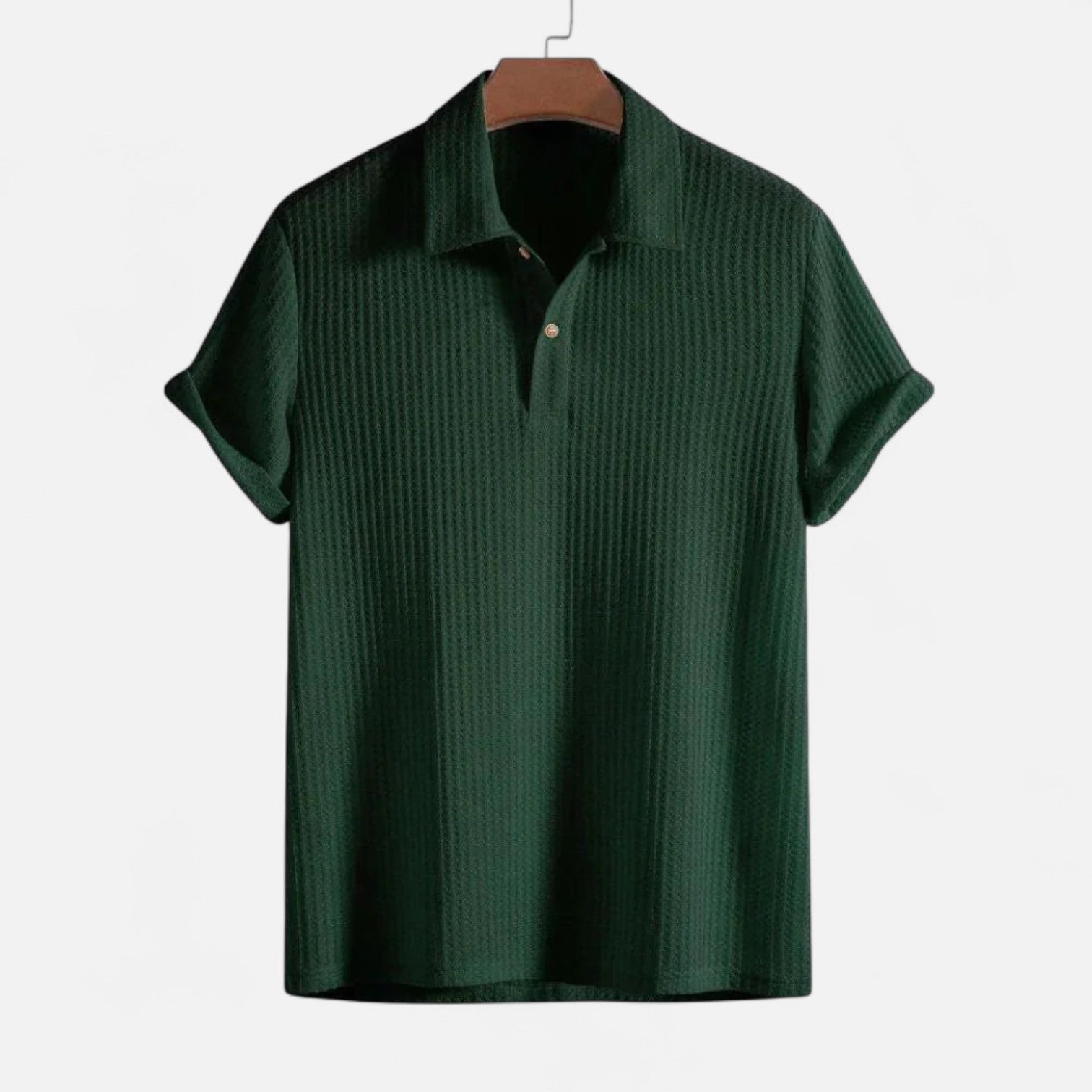 Old Monarchy | Men's Waffle Knit Polo Shirt – Textured Comfort, Contem